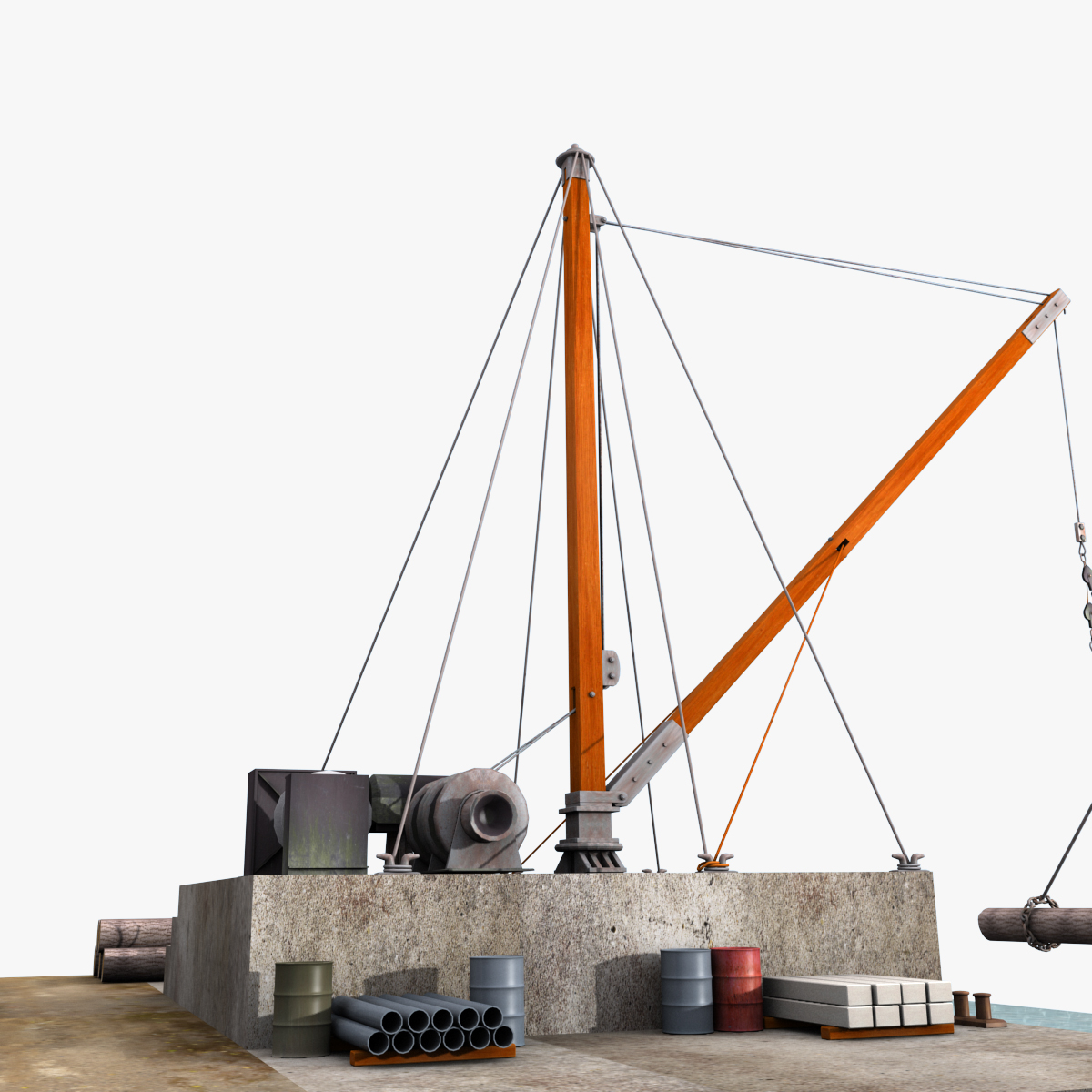 old harbor wooden crane max