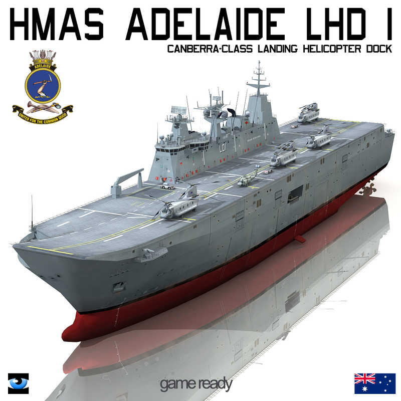 hmas canberra royal australian 3d model