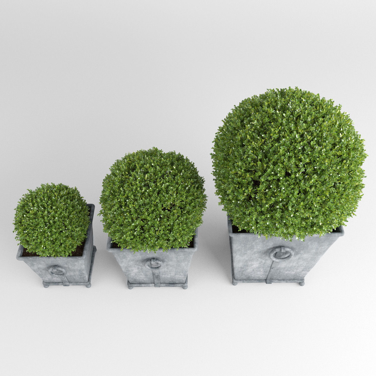 3d max realistic planters square ring