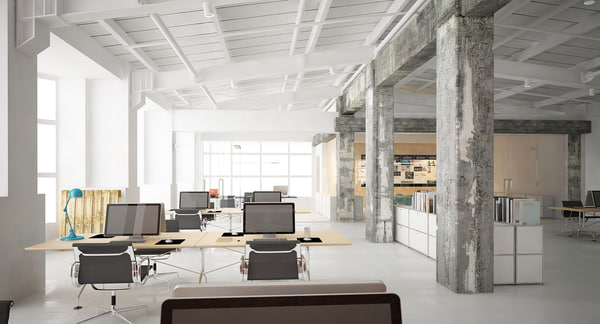 industrial office interior obj