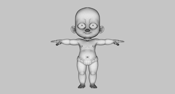 cartoon boy baby tom 3d model