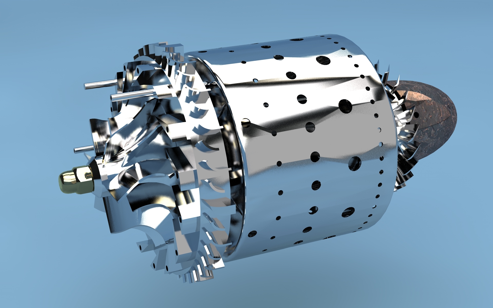 jet turbine engine c4d