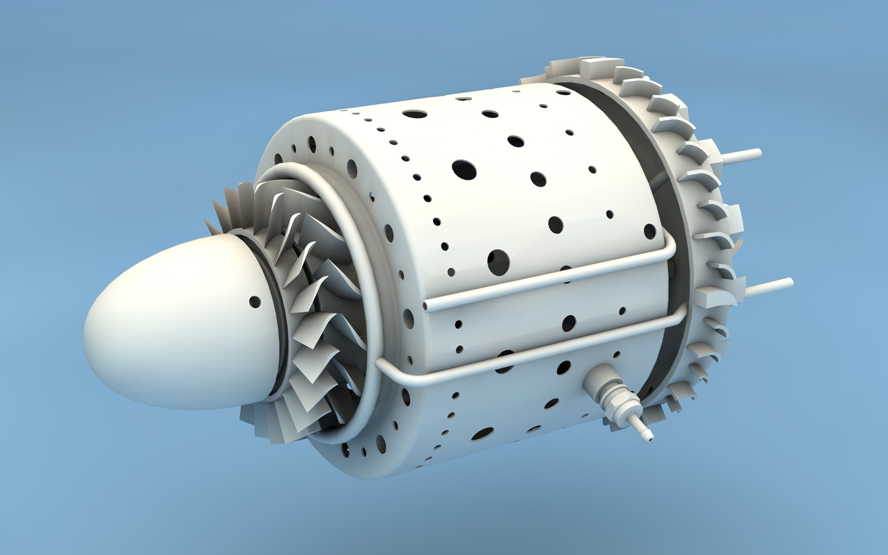 jet turbine engine c4d