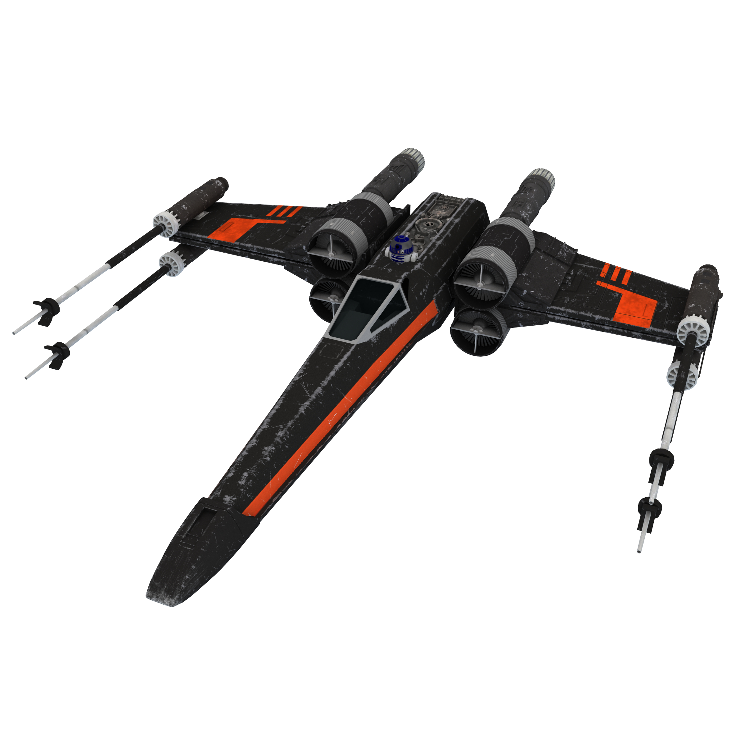 3d model resistance x-wing fighter black