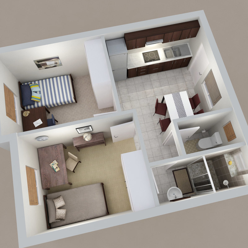 bedroom apartment 3d model