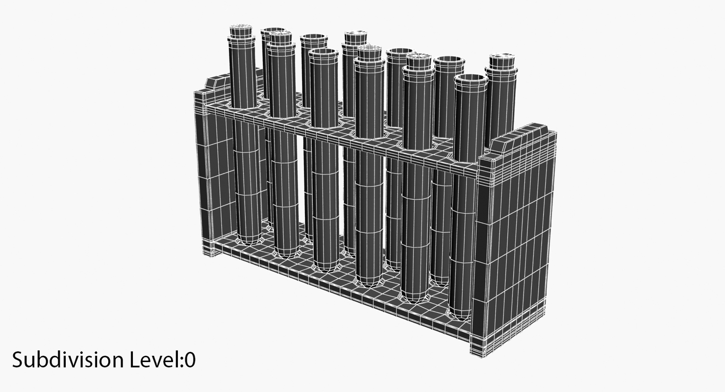 3d test tube rack model