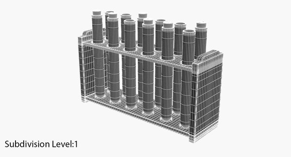 3d test tube rack model