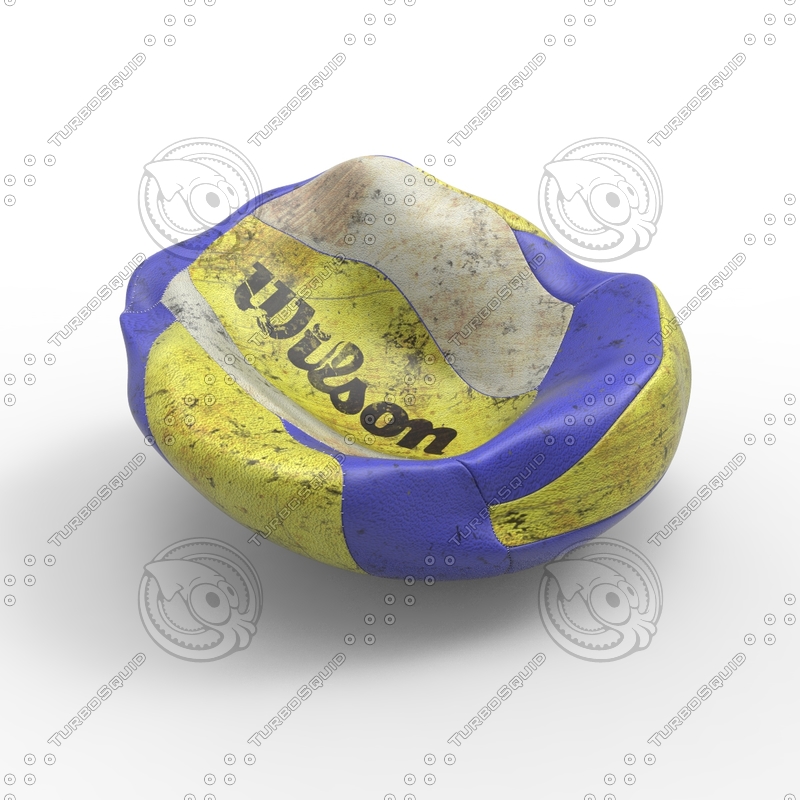 deflated volleyball balloon 3d model