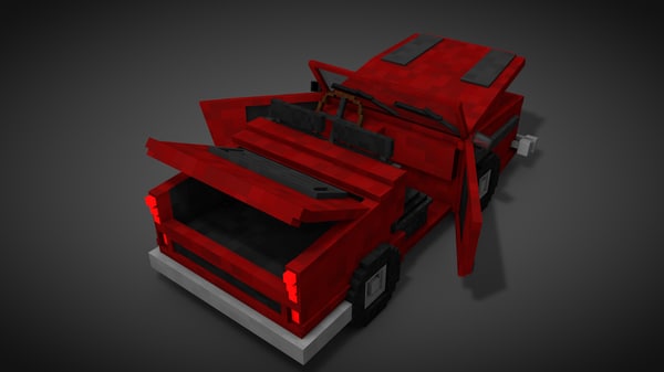 c4d minecraft car