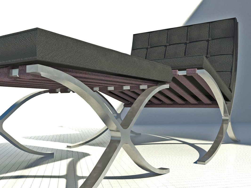 Building Revit Family barcelona stool 3d