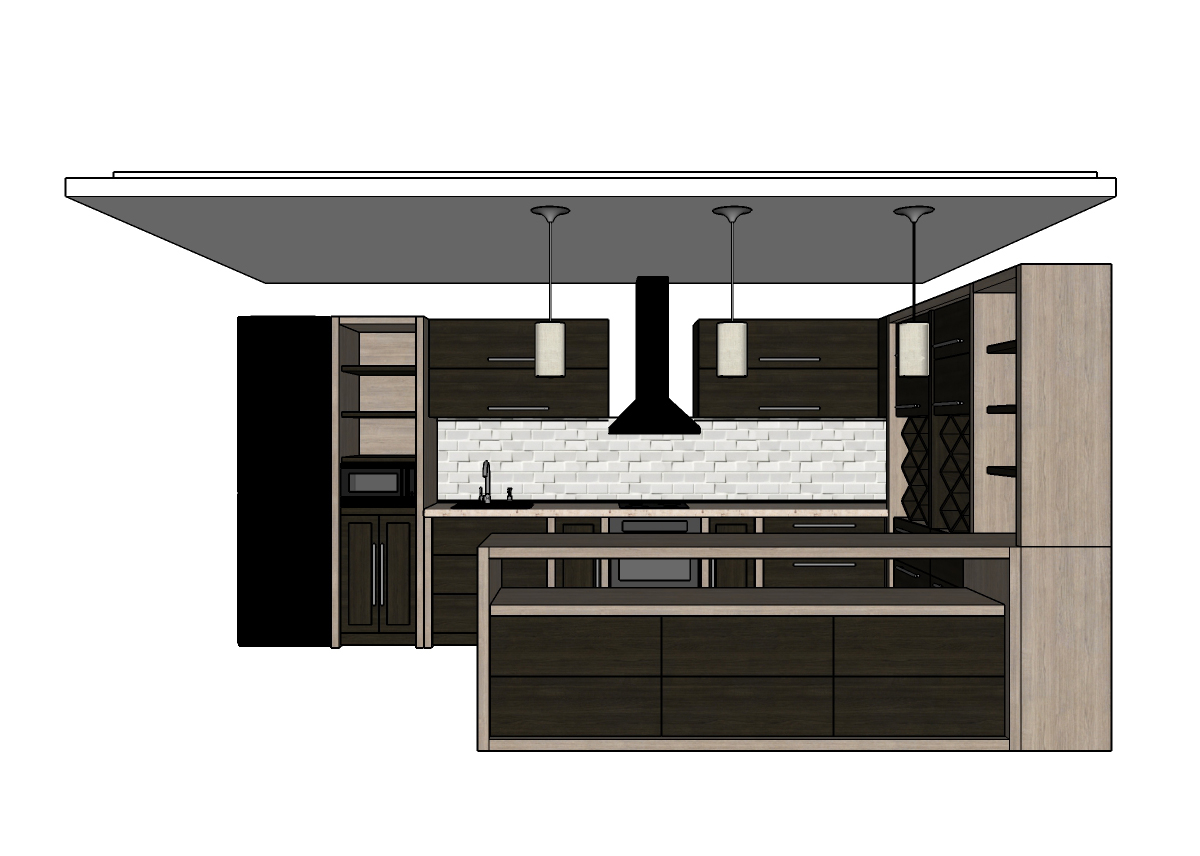 3d kitchen design interior model