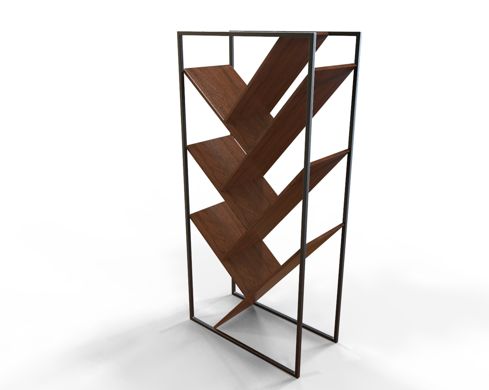 slanted bookshelf obj