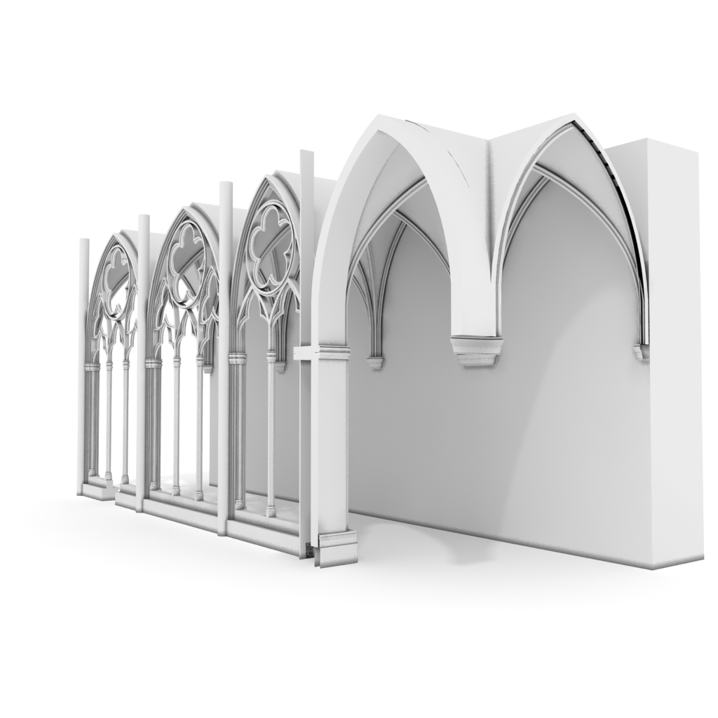 3d model gothic wall