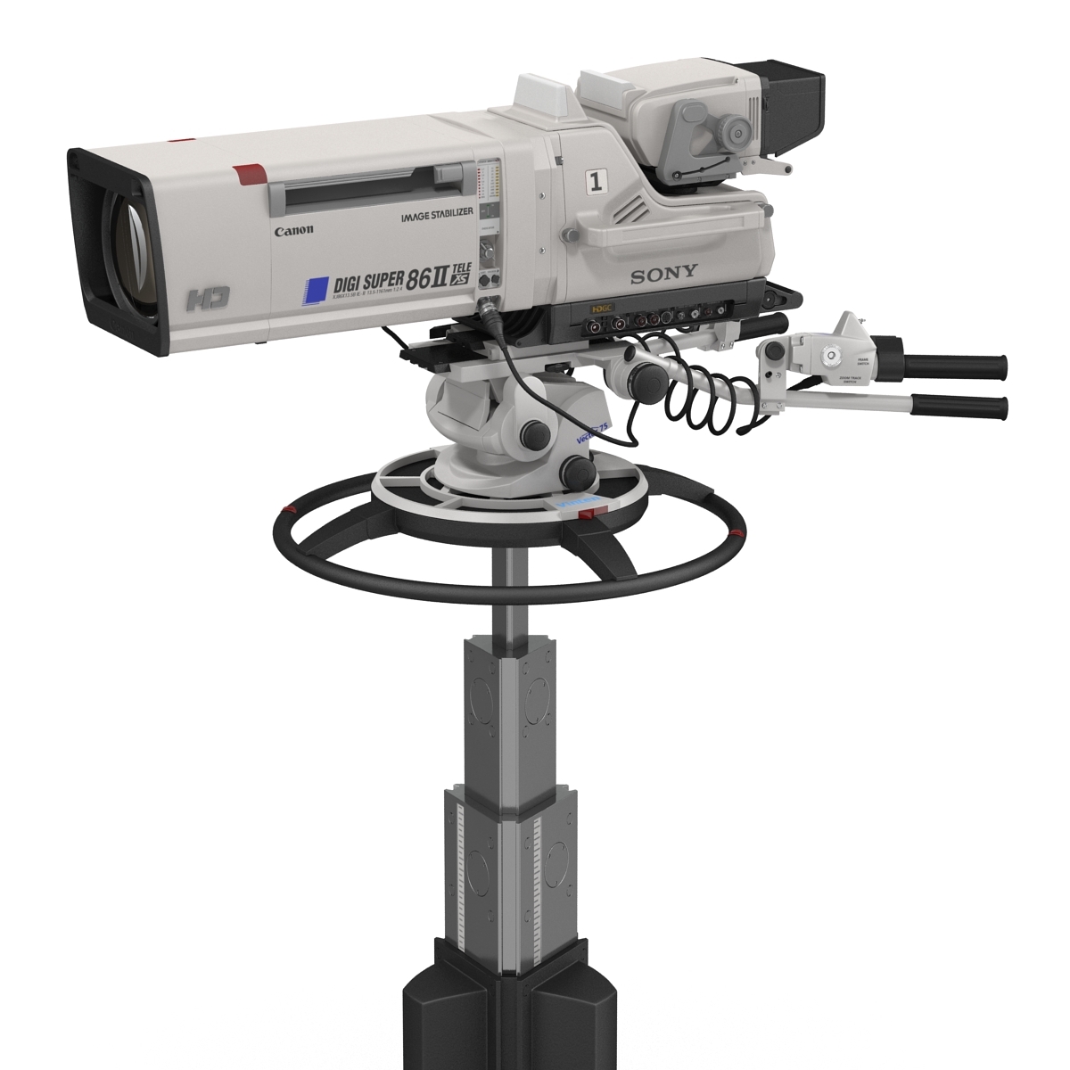 3d model tv studio cameras
