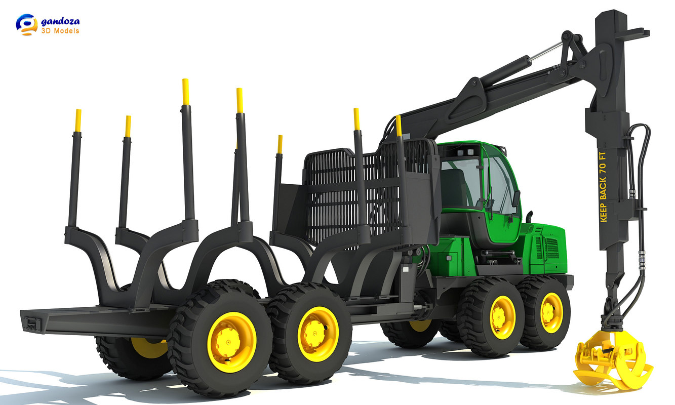 forwarder forestry vehicle 3d 3ds