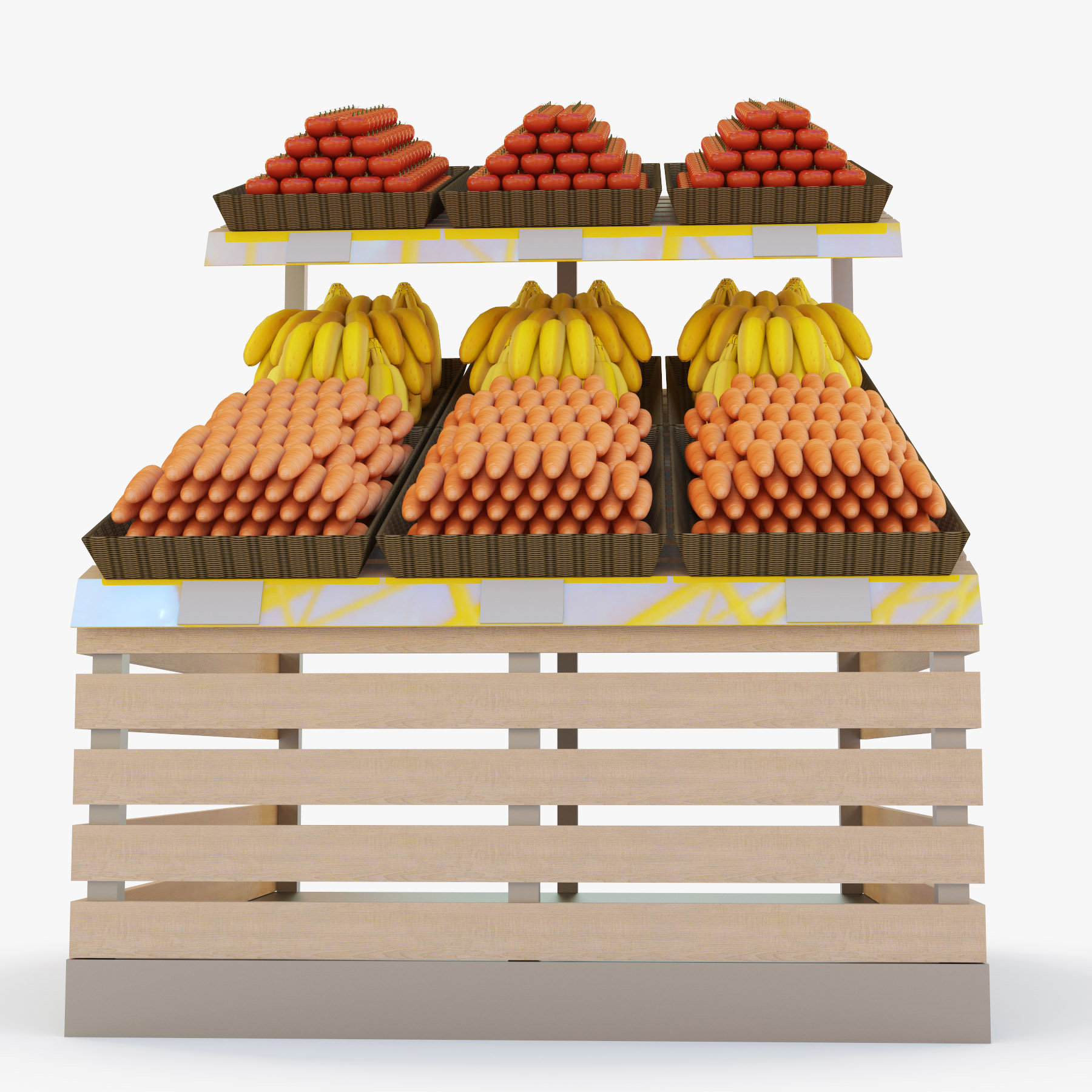 3d shelving fruit vegetables