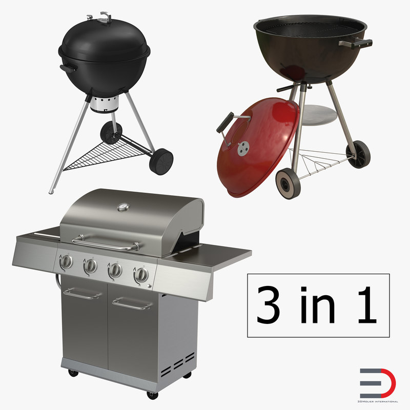 3d grills set gas model