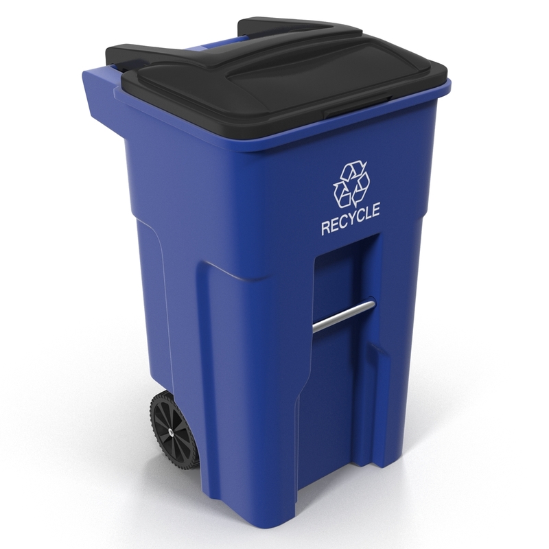 3d garbage cans 3 modeled