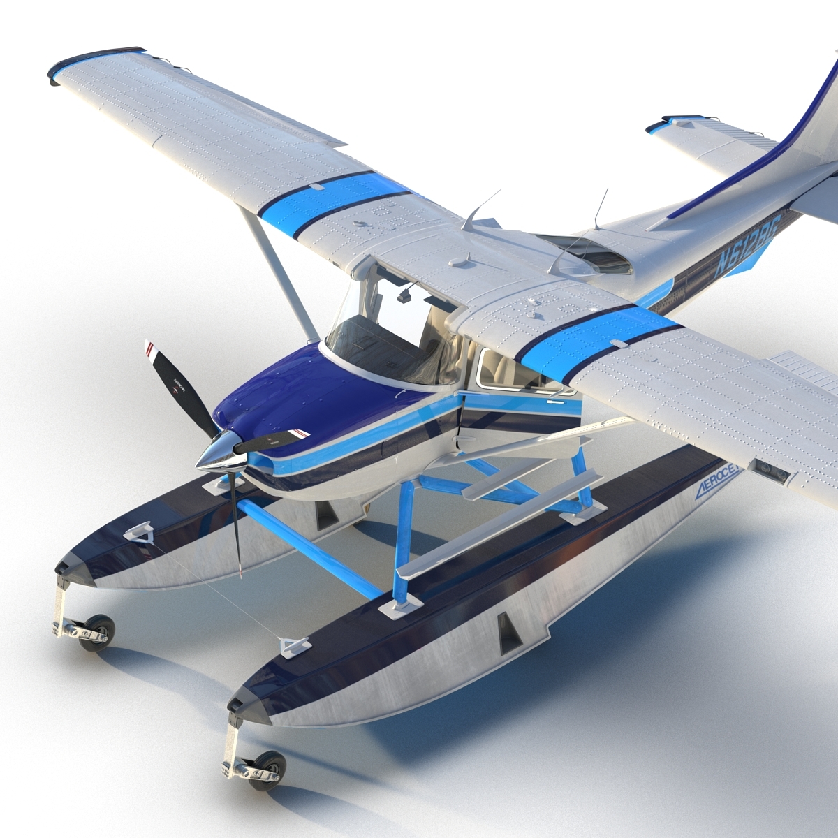 3d model cessna 182 skylane floats