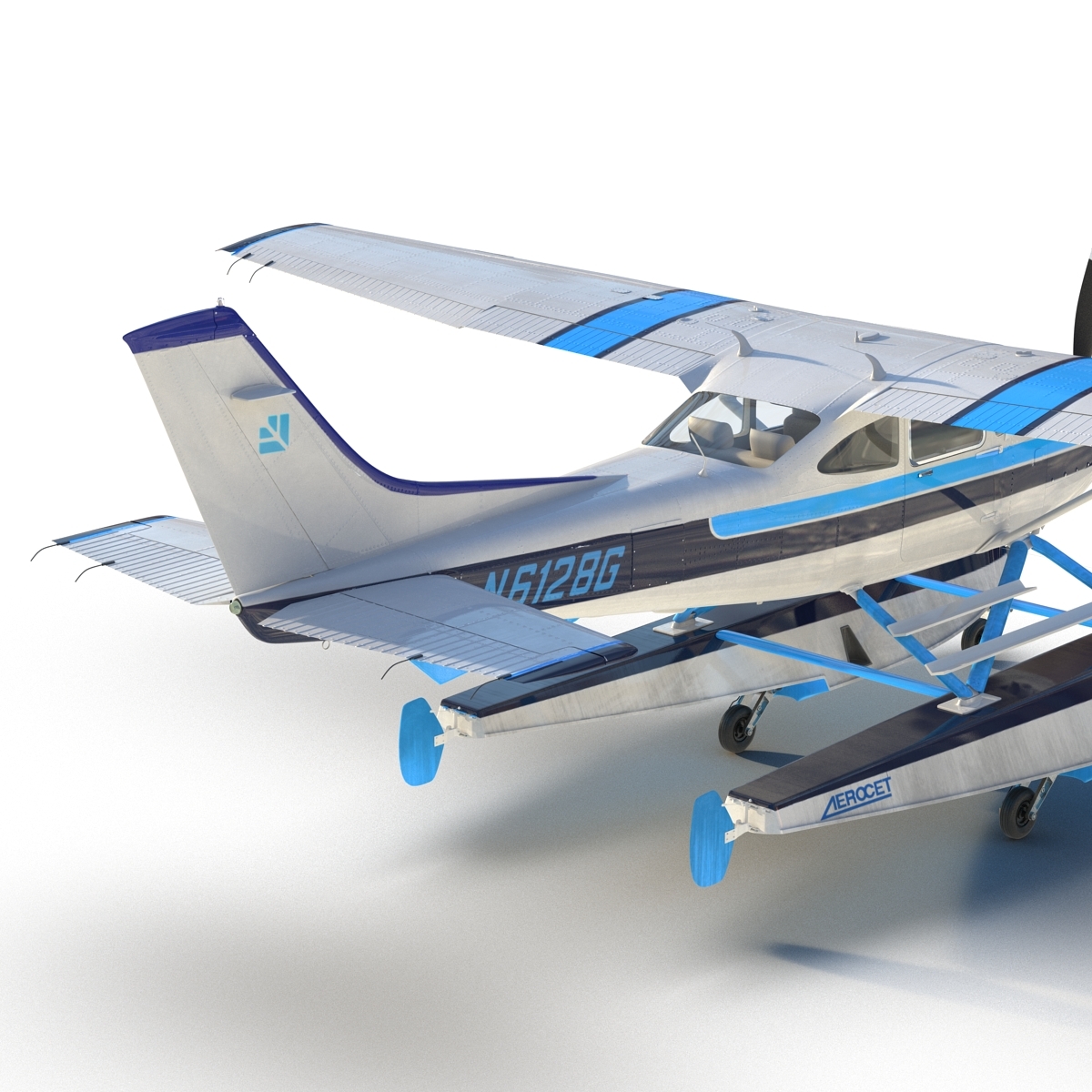 3d model cessna 182 skylane floats