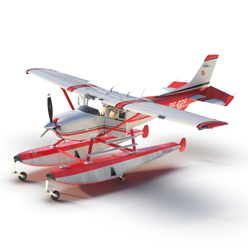 3d cessna 182 skylane floats model