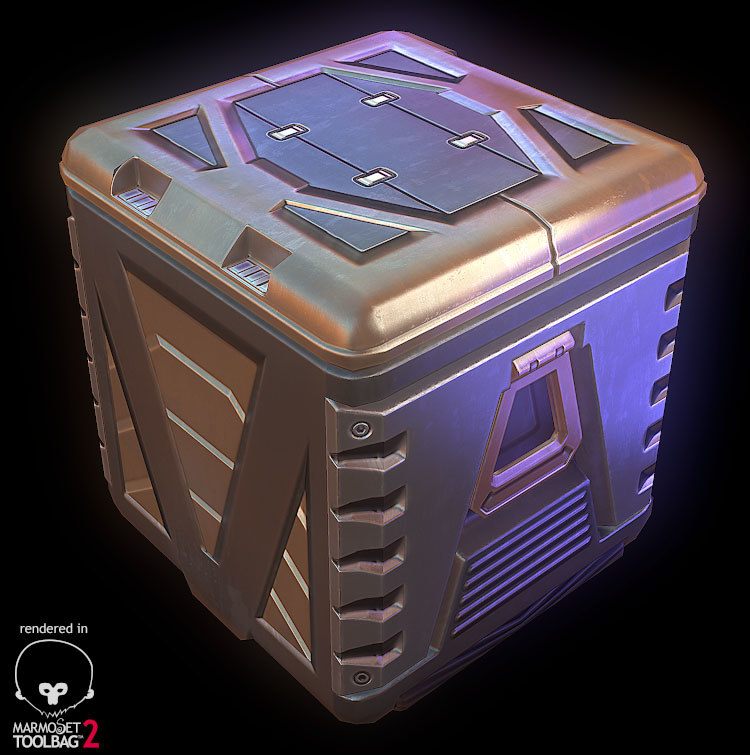 3d model of metal crate