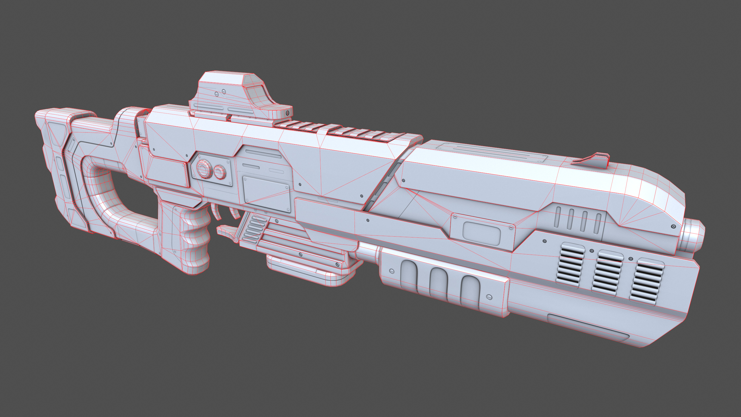 laser rifle pbr 3d model