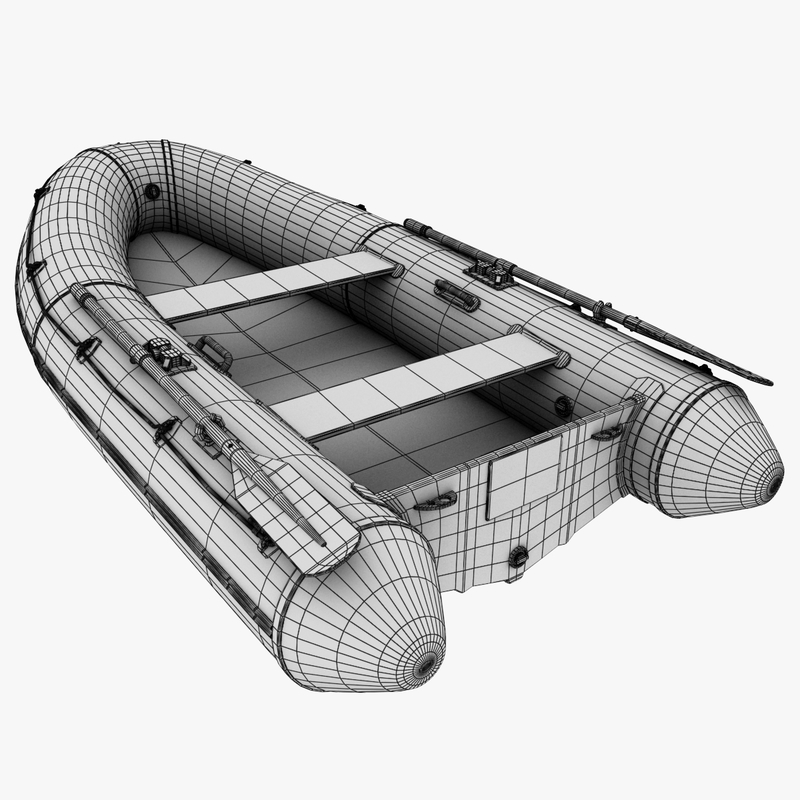 dinghy inflatable boat 3d model