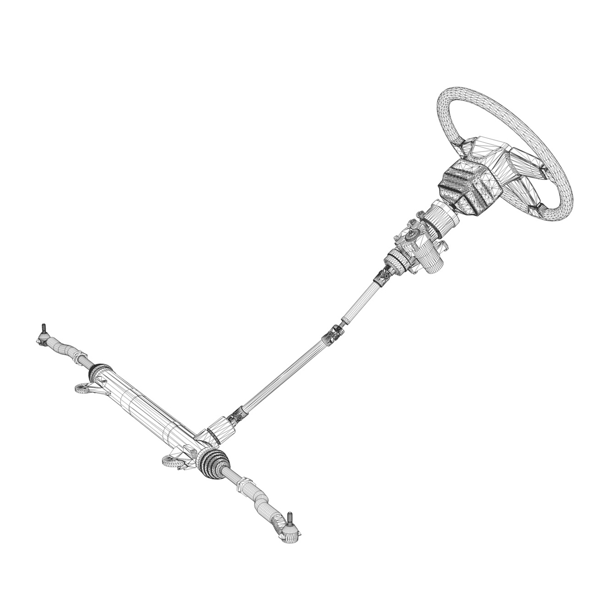 3d model rack steering