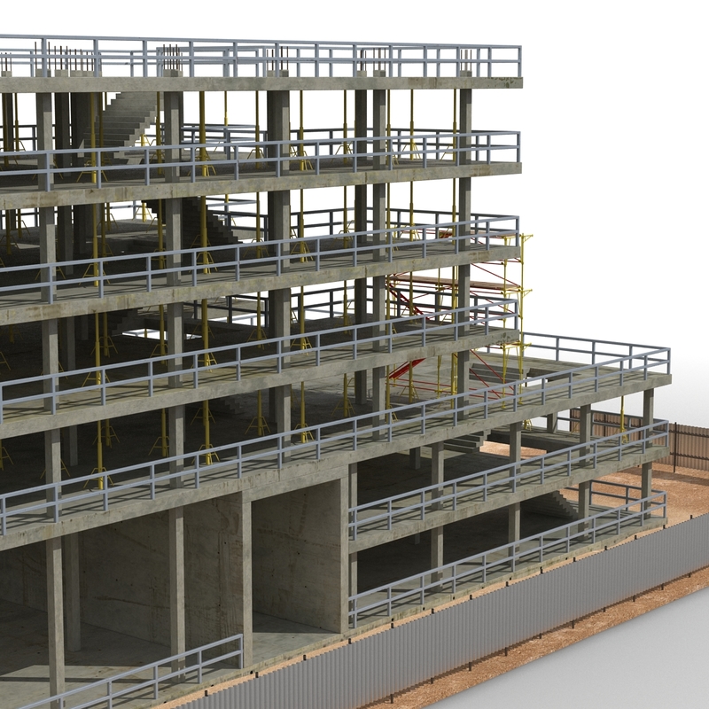 3d building construction model