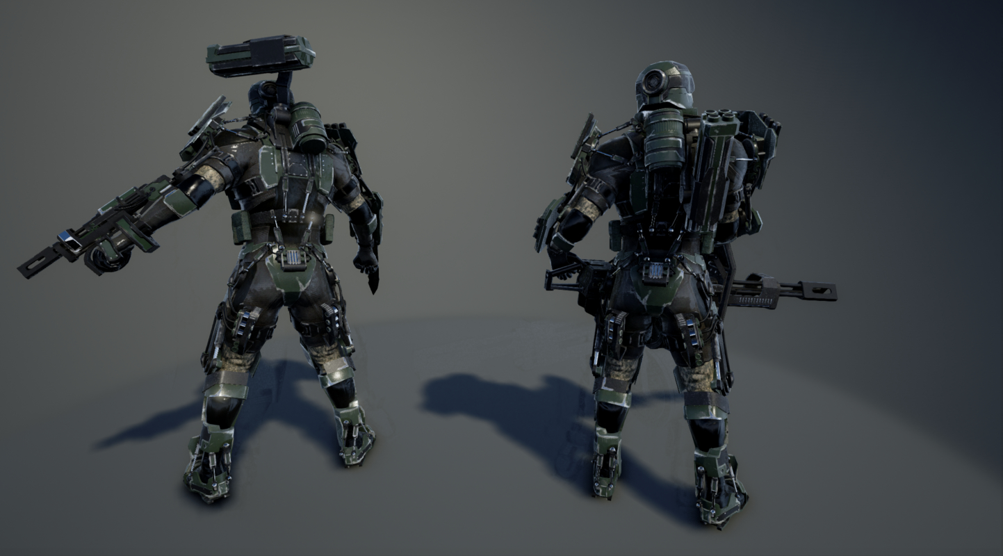 soldier exoskeleton pbr 3d fbx
