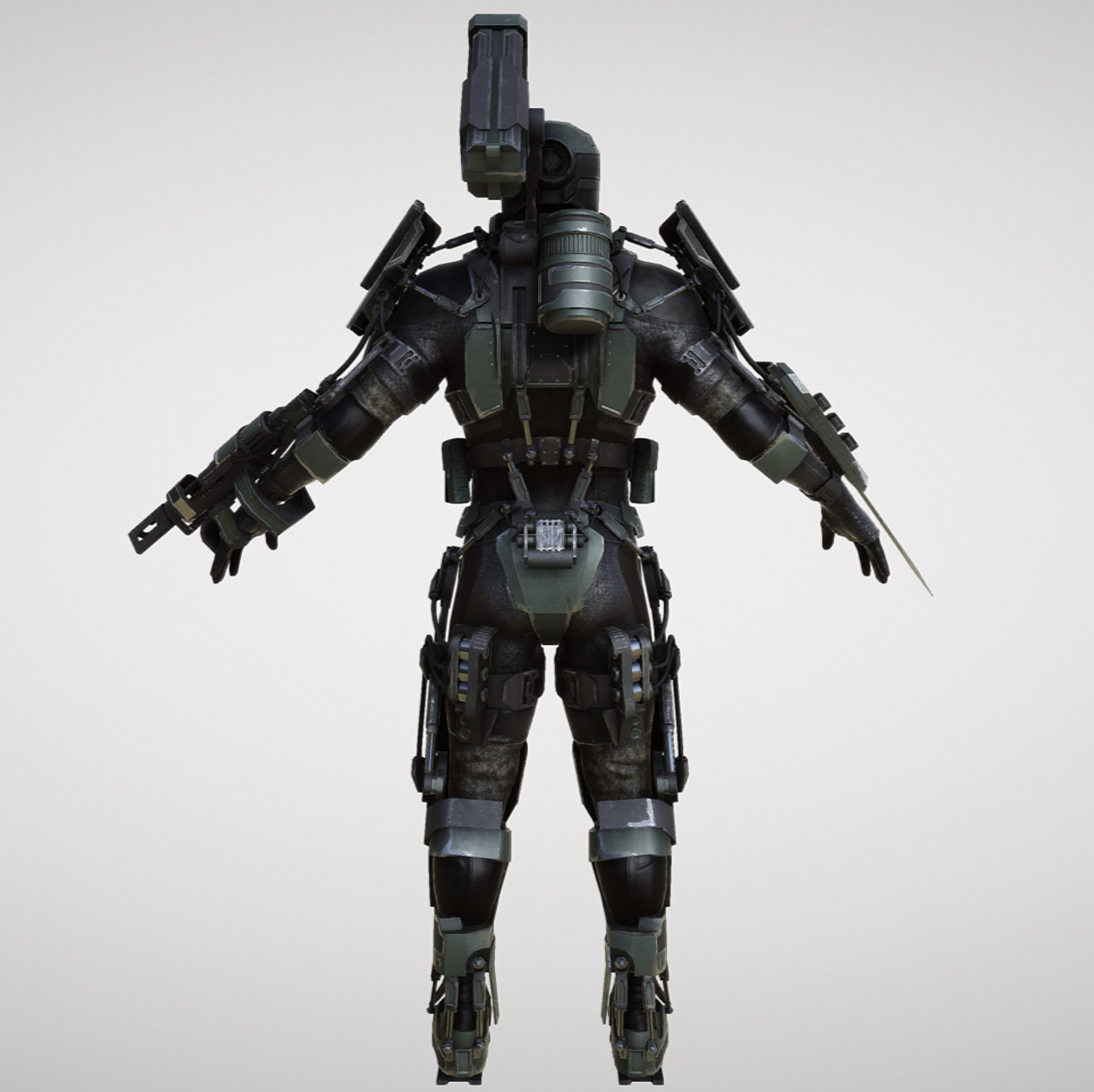 soldier exoskeleton pbr 3d fbx