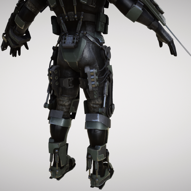 soldier exoskeleton pbr 3d fbx