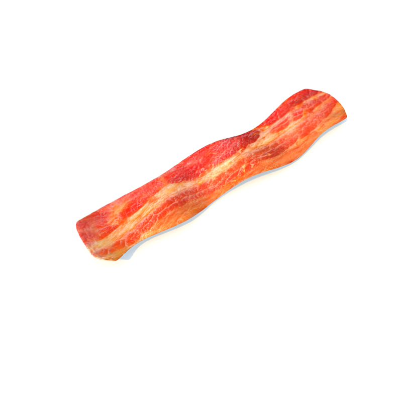 realistic fried bacon 3d model