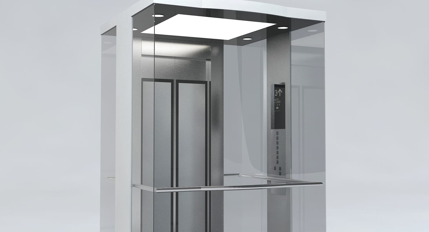3d transparent glass elevator