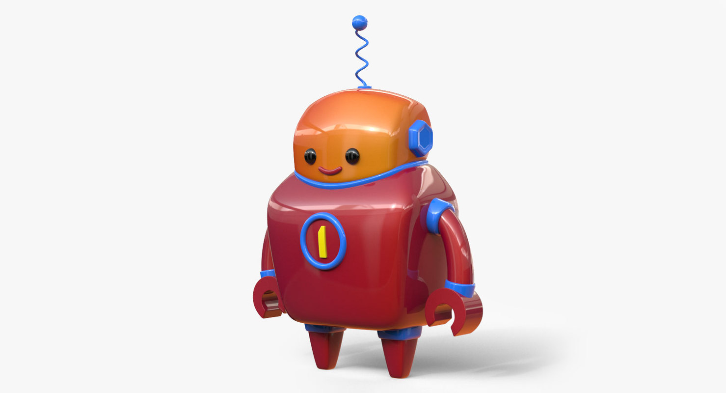 robot toy rigged mouth 3d max