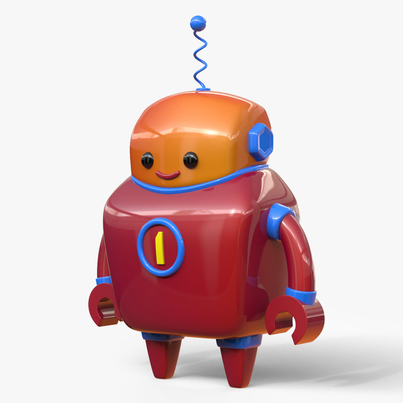 robot toy rigged mouth 3d max