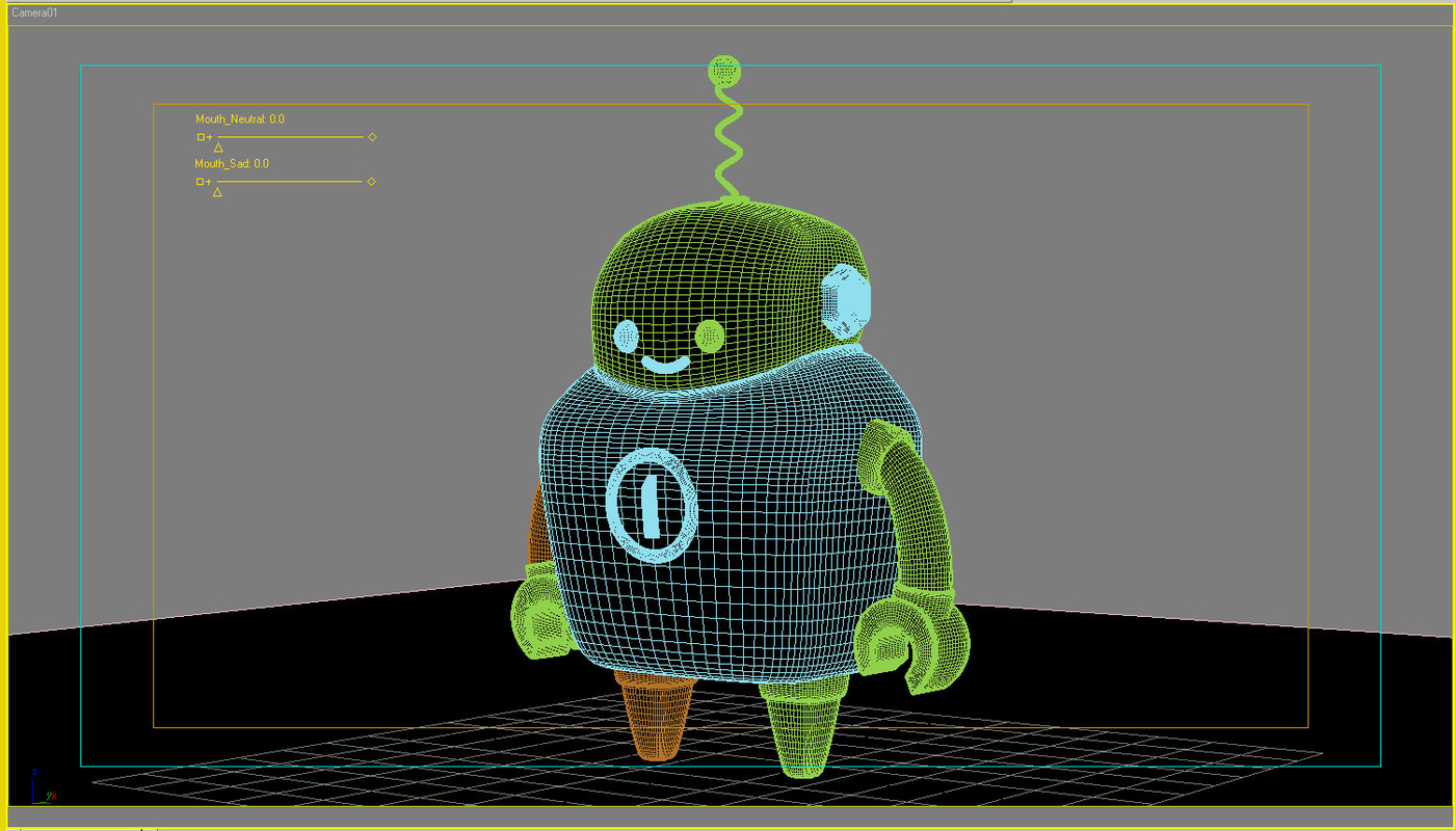 robot toy rigged mouth 3d max