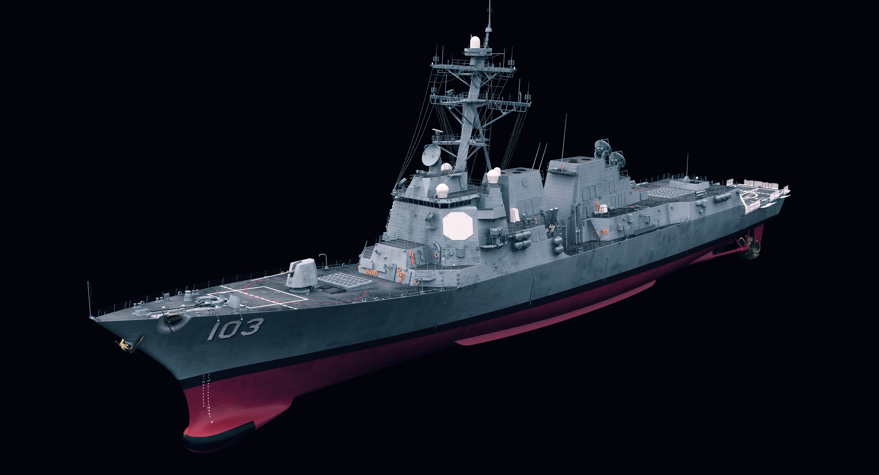 DDG 103（1）3D模型 - TurboSquid 1039193