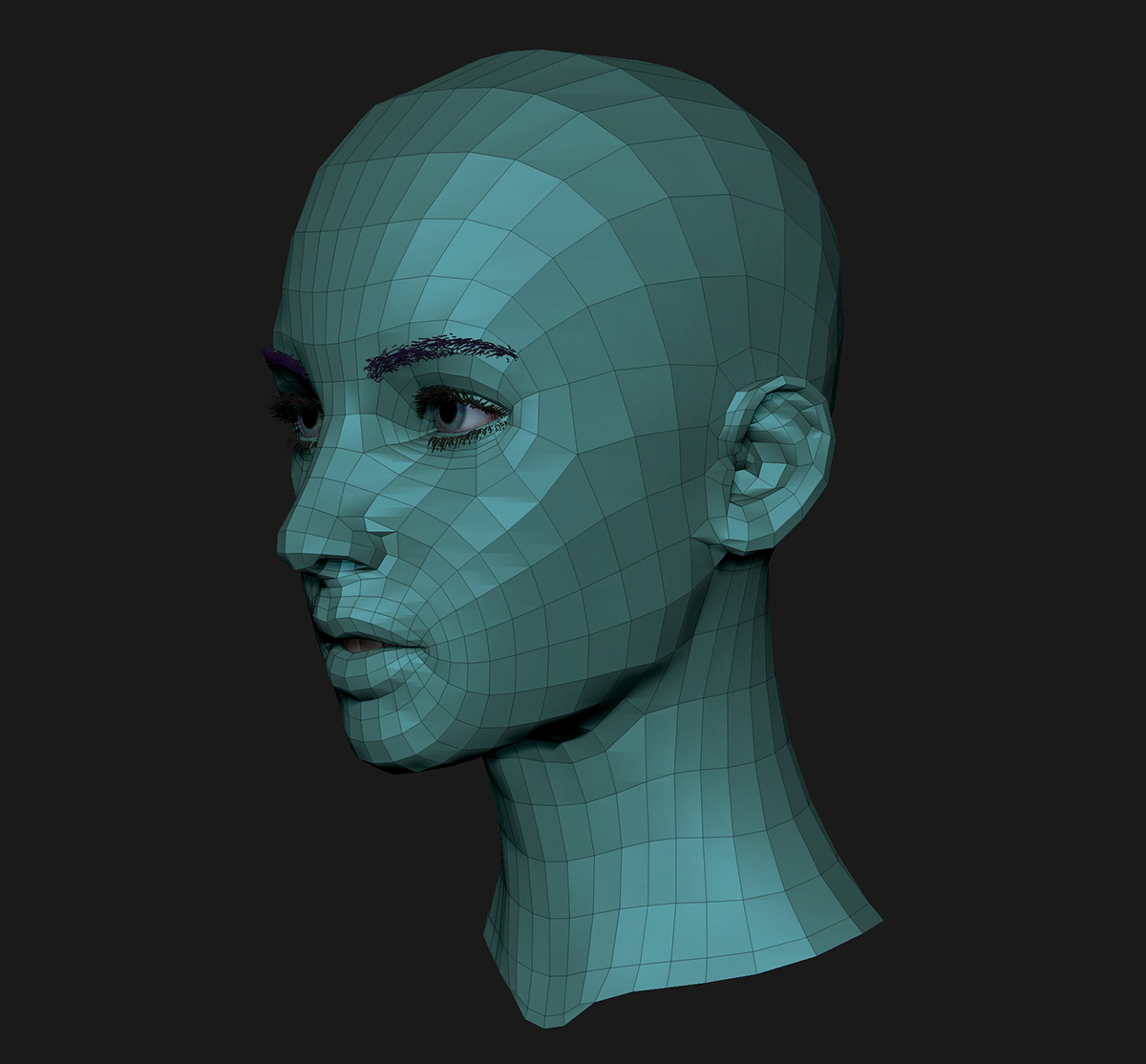 girl head cute 3d model