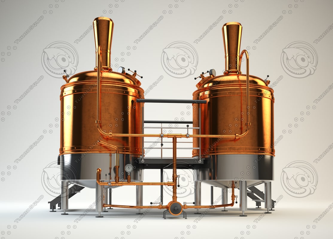 3d vrayforc4d breweries model