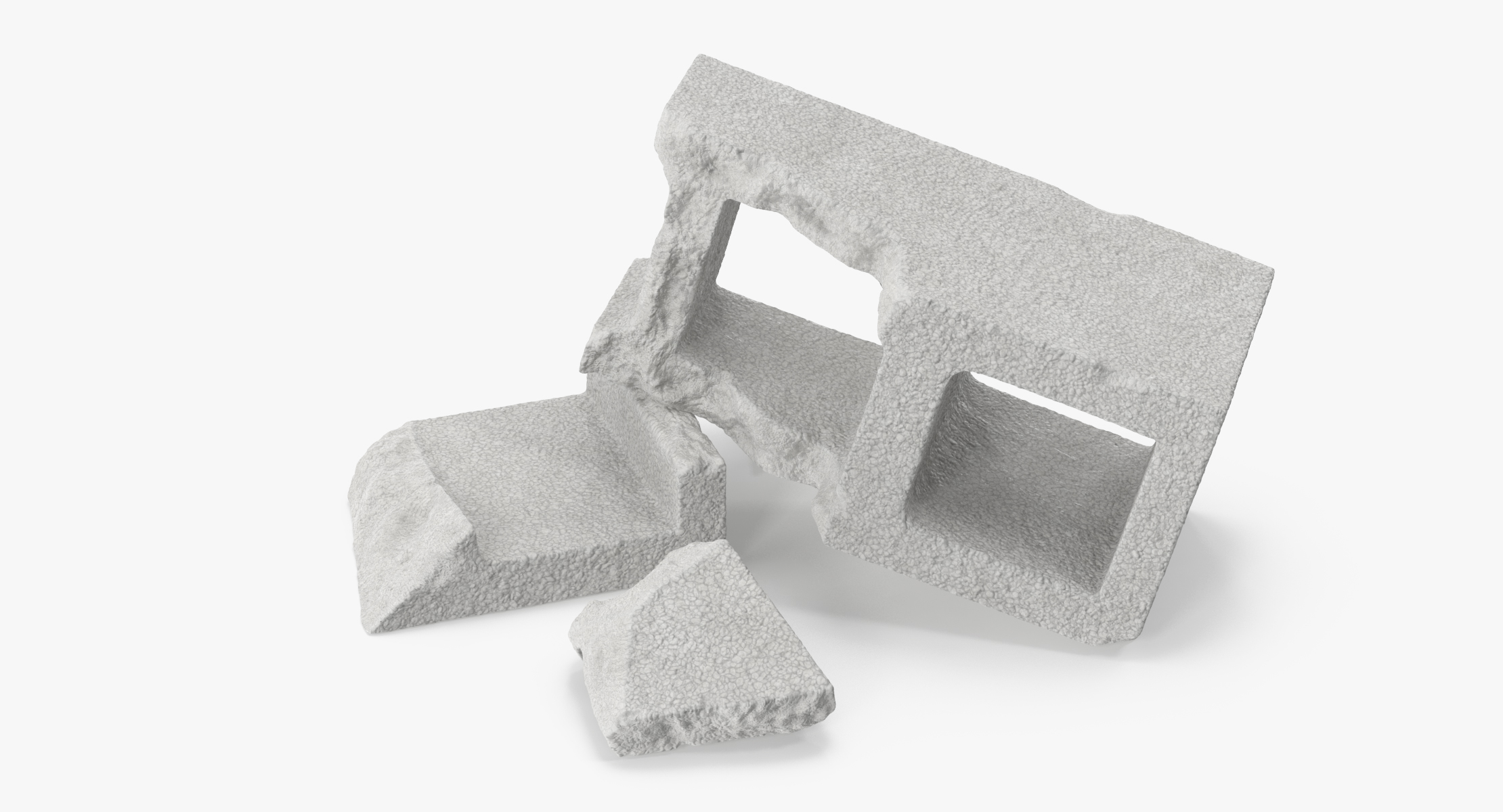 Cinder Block Broken 03 3D 모델 - TurboSquid 1039633
