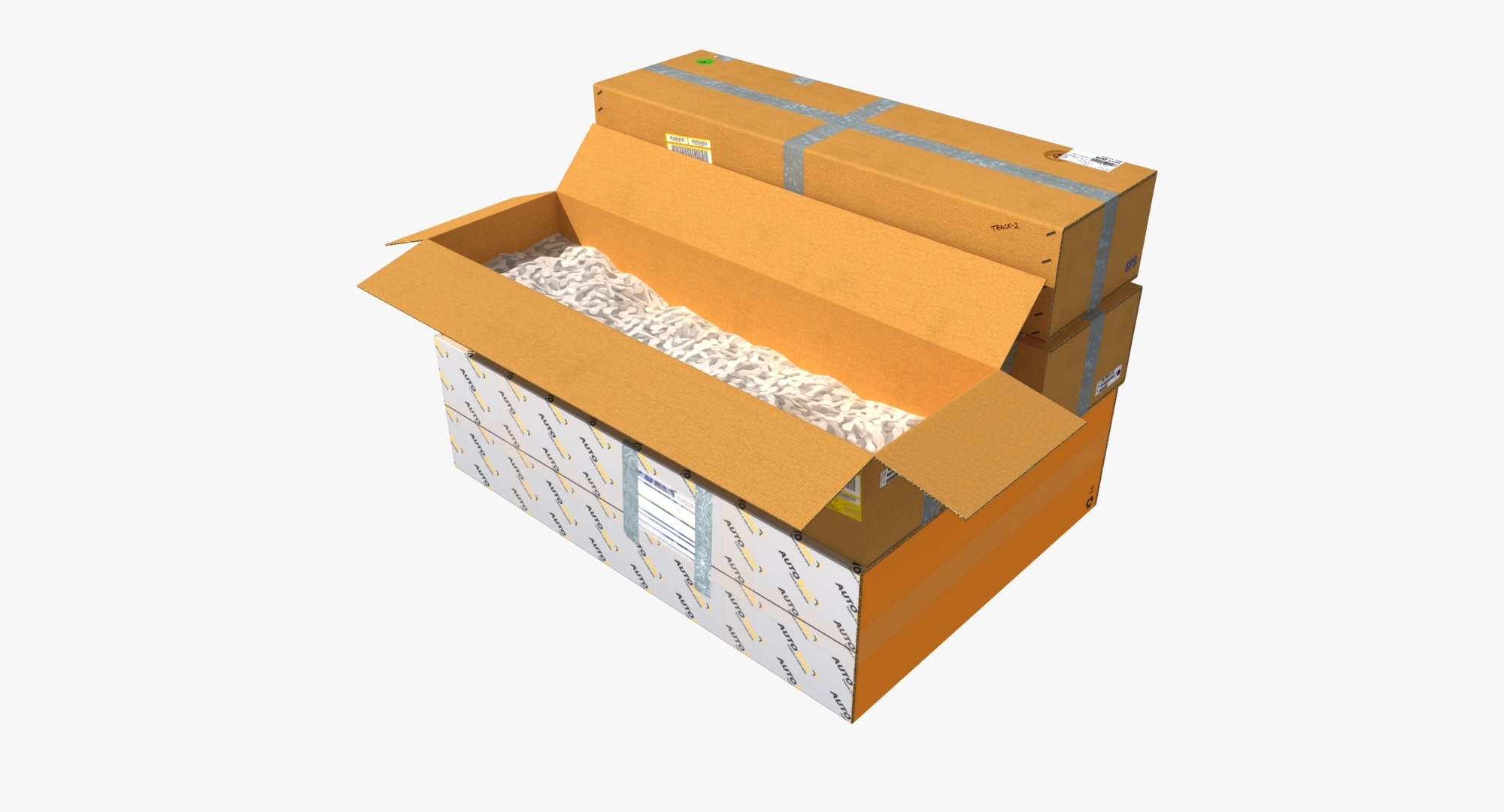 3d model of cardboard boxes