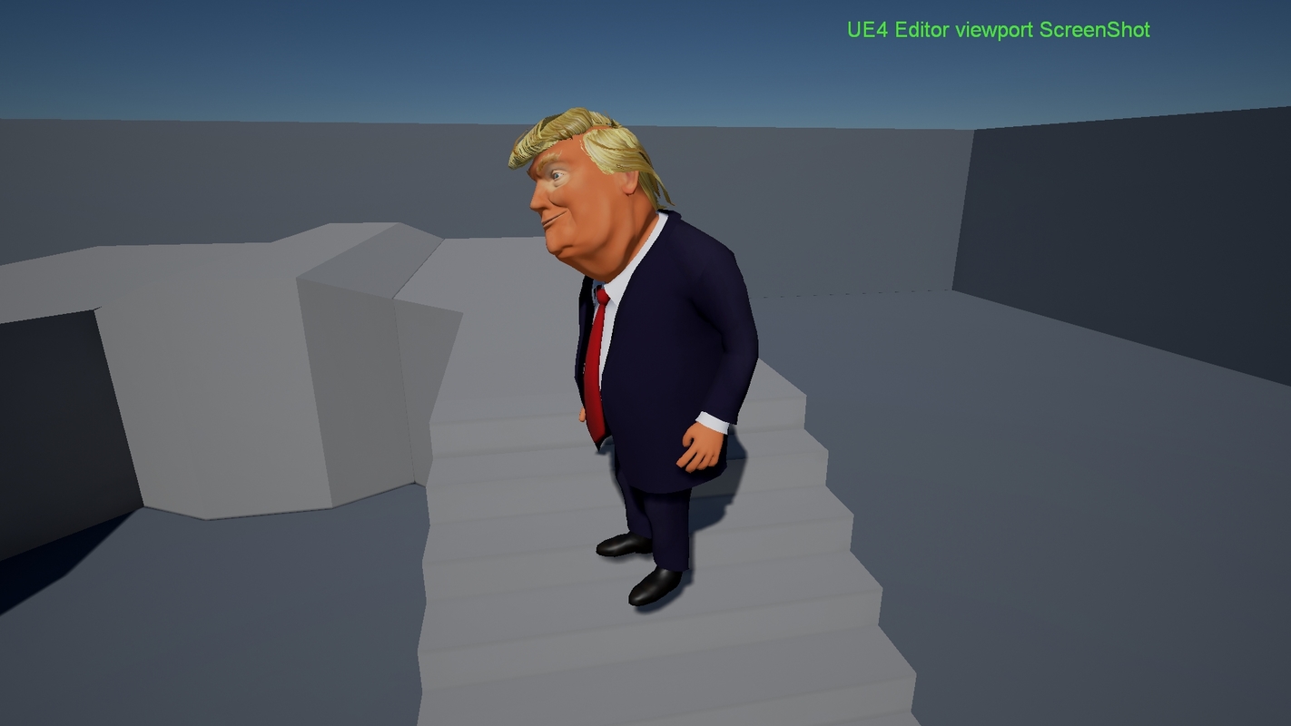 3d rigged cartoon donald trump model