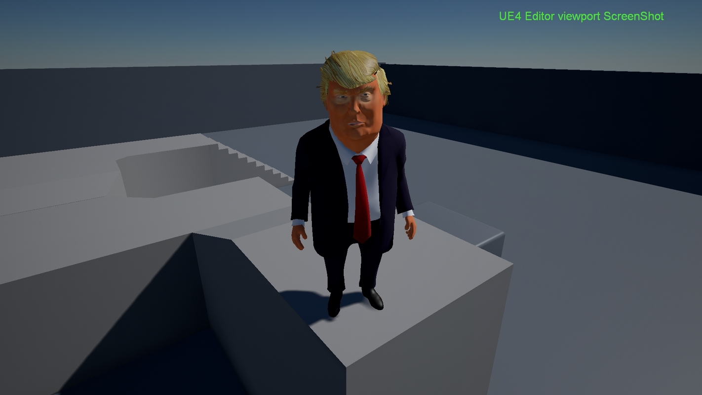 3d rigged cartoon donald trump model