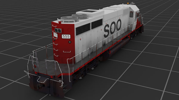 emd sd40-2 locomotive 3d model