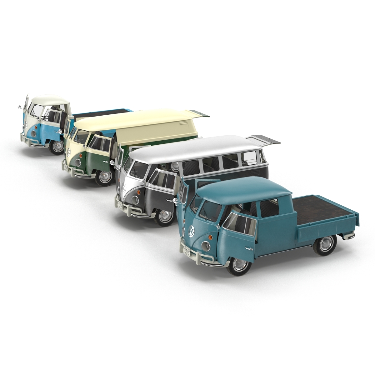volkswagen type 2 rigged 3d model