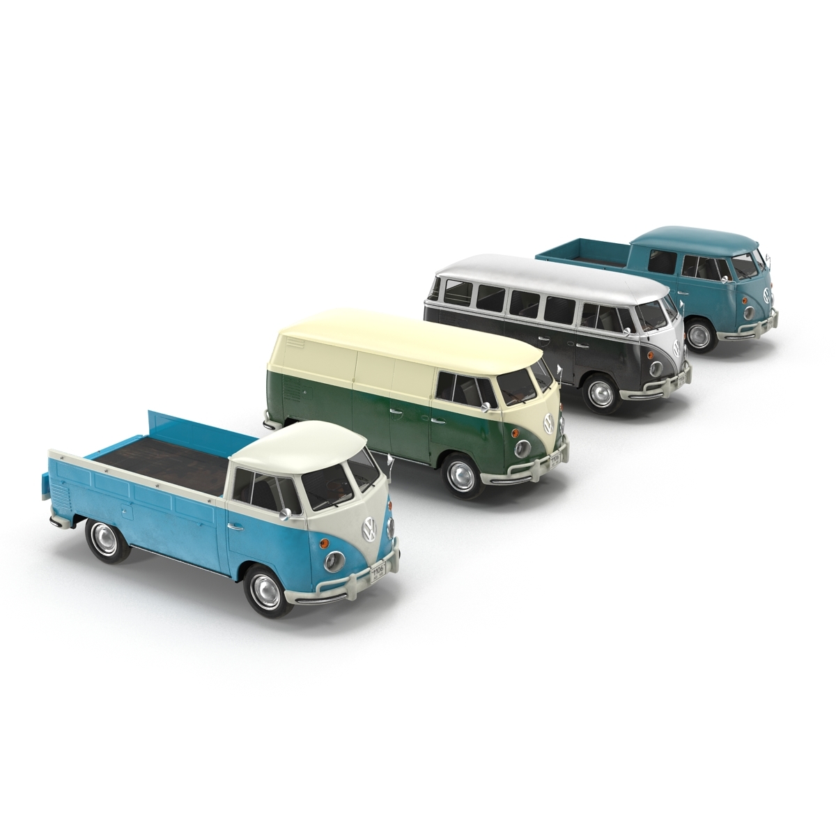 volkswagen type 2 rigged 3d model