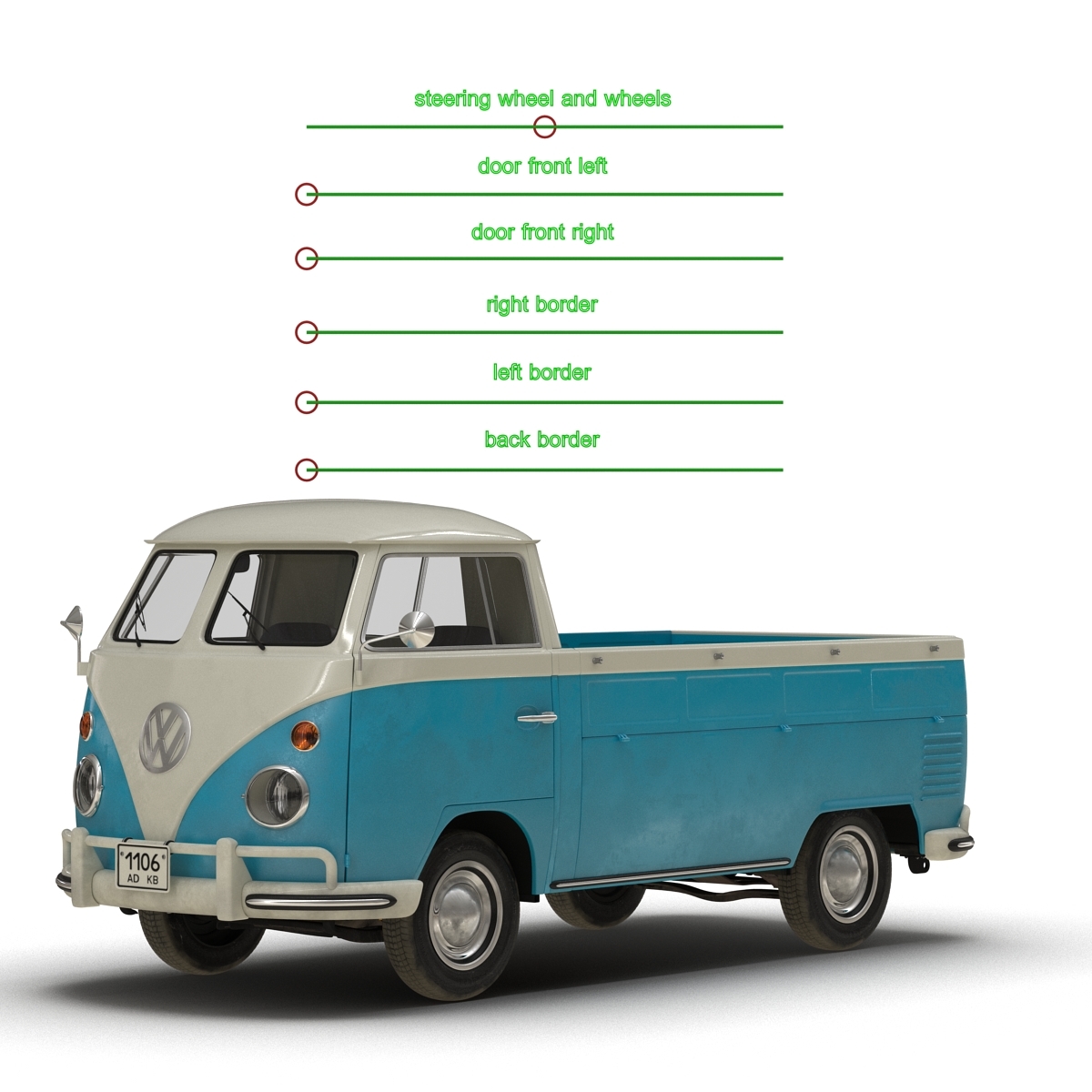 volkswagen type 2 rigged 3d model