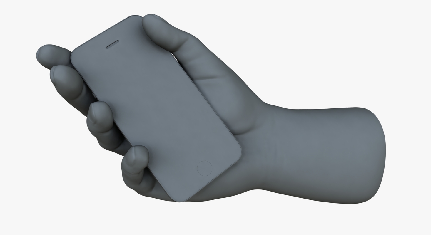 hand holding smartphone 3d model